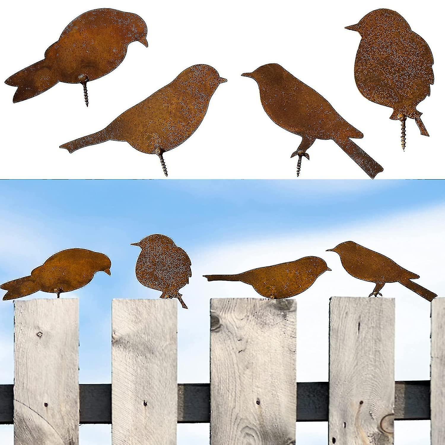 Garden Decoration Rust, Rusty Birds With Screw For Screwing Into Wood ...