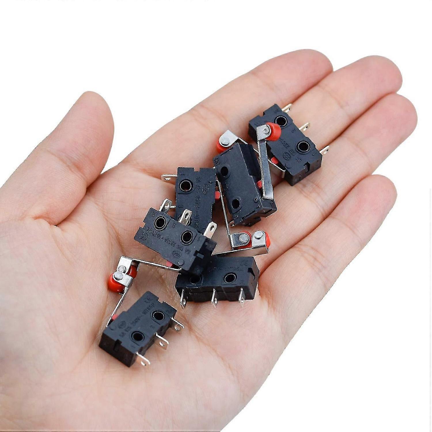 10stk Mini Micro Switch, 3 ben Micro Limit Switch 5a 250V rullehåndtag ...