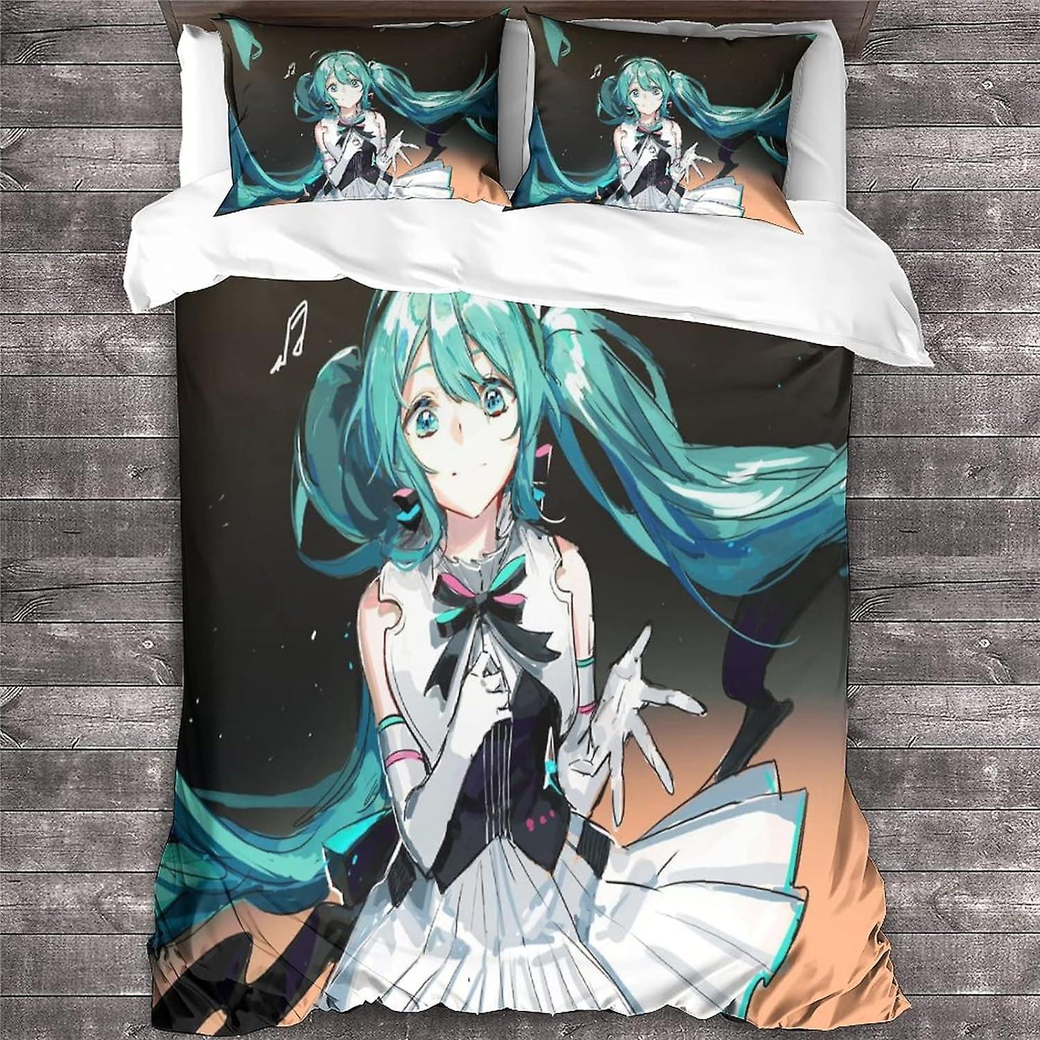 ALXFFBN Hatsune Miku Quilt Cover Bedding Set 3D Duvet Cover Set Quilt ...