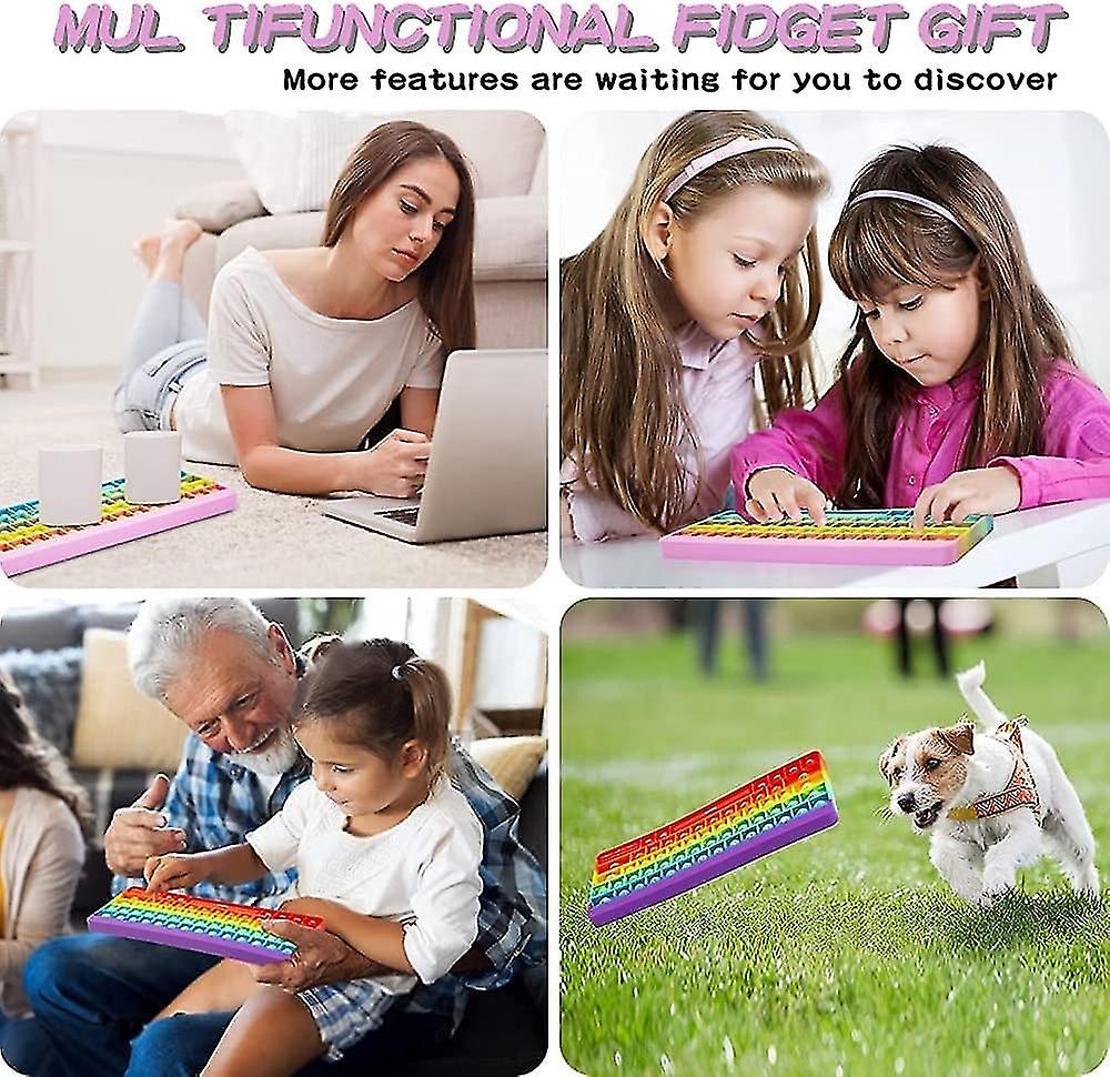 Keyboard Pop Fidget Toy With Letters, Push Pop Bubble Fidget Sensory ...