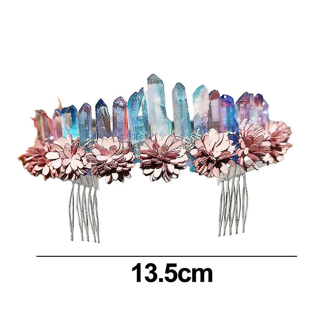 Moon Goddess Crown Raw Crystal Quartz Tiara Mermaid Crown Wedding Fairy ...