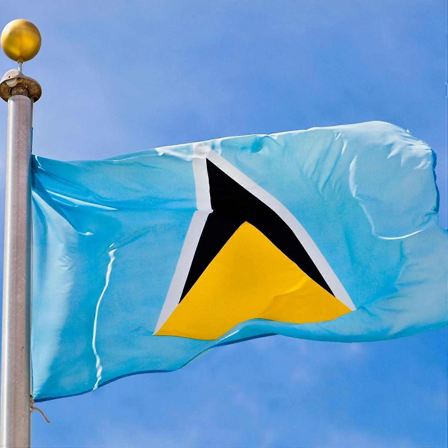 St Lucia Flag,Eyelet In Every Corner, St Lucian flag, Saint Lucia Flag ...