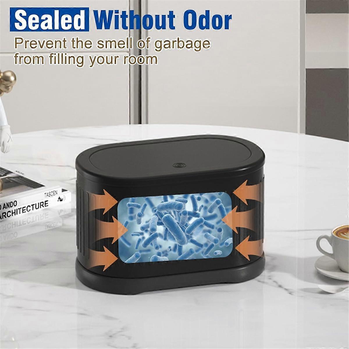 Mini Trash Can with Lid, 4L Small Kitchen Compost Bin Countertop Trash ...