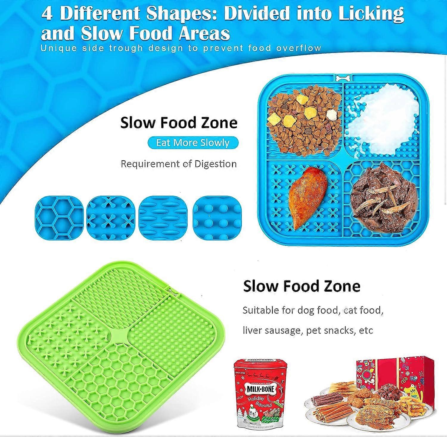 Dog Lick Mat, 2Pcs 20x20cm Dog Lick Mat with 1 Silicone Spatula, BPA Free Cat Lick Mat with ...