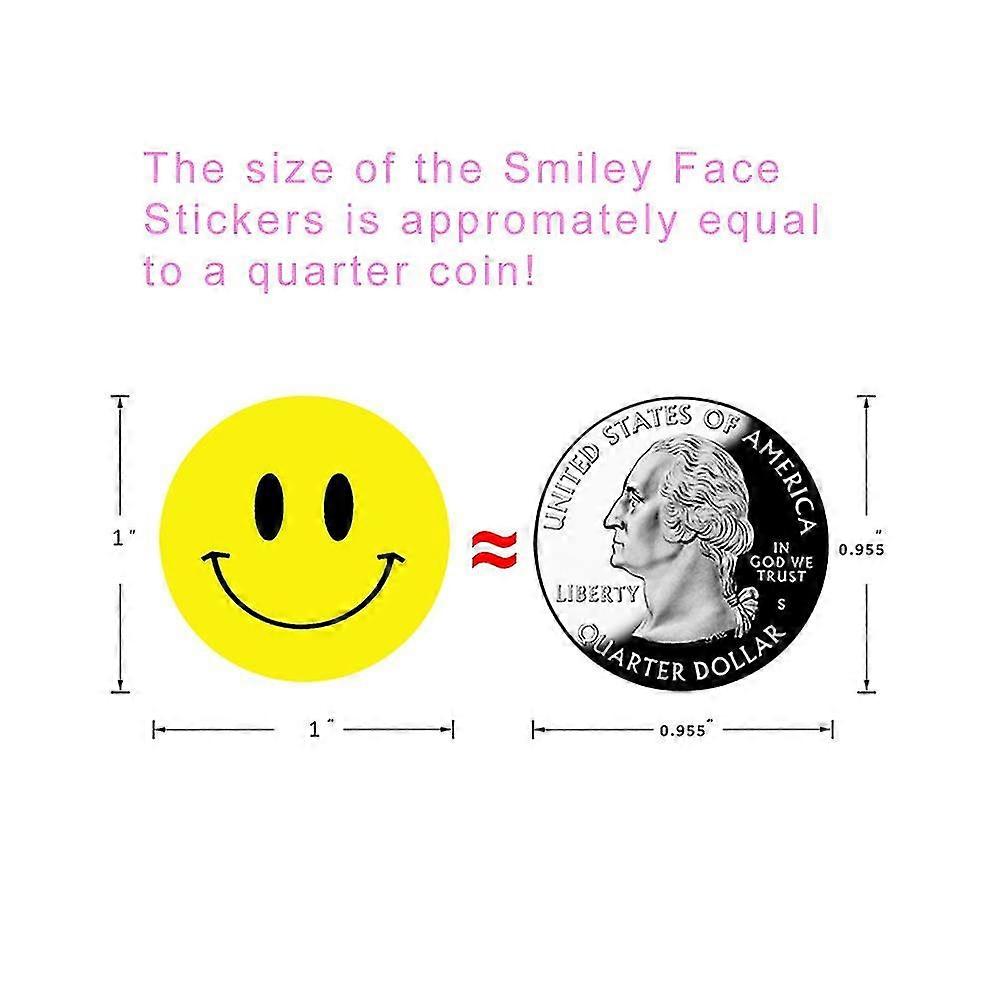 2 Rolls of Smiley Face Stickers Happy Face Stickers Circular Dots Paper ...