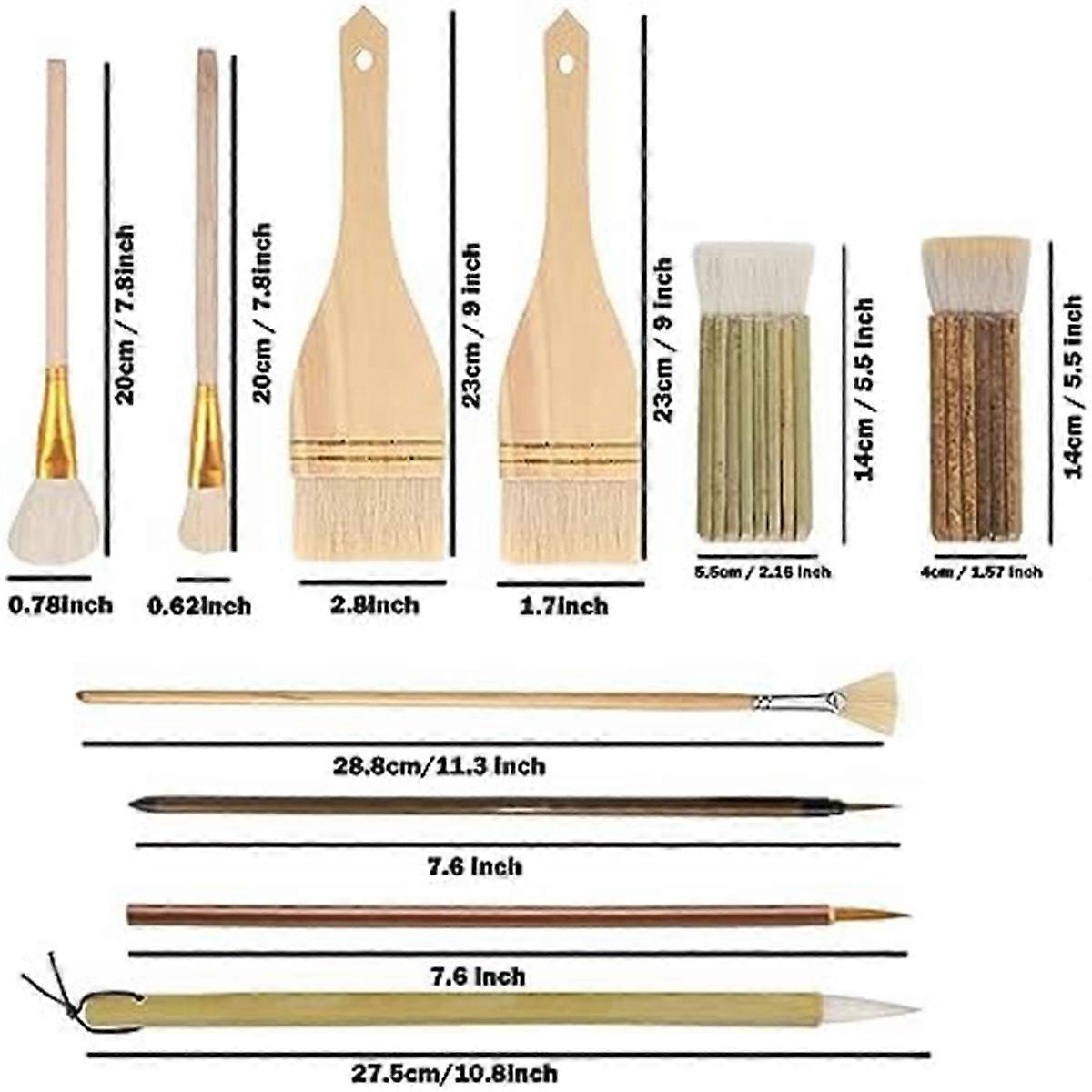 10 PCS Pottery Glaze Brushes Ceramic Brush Set for Pottery Ceramic ...