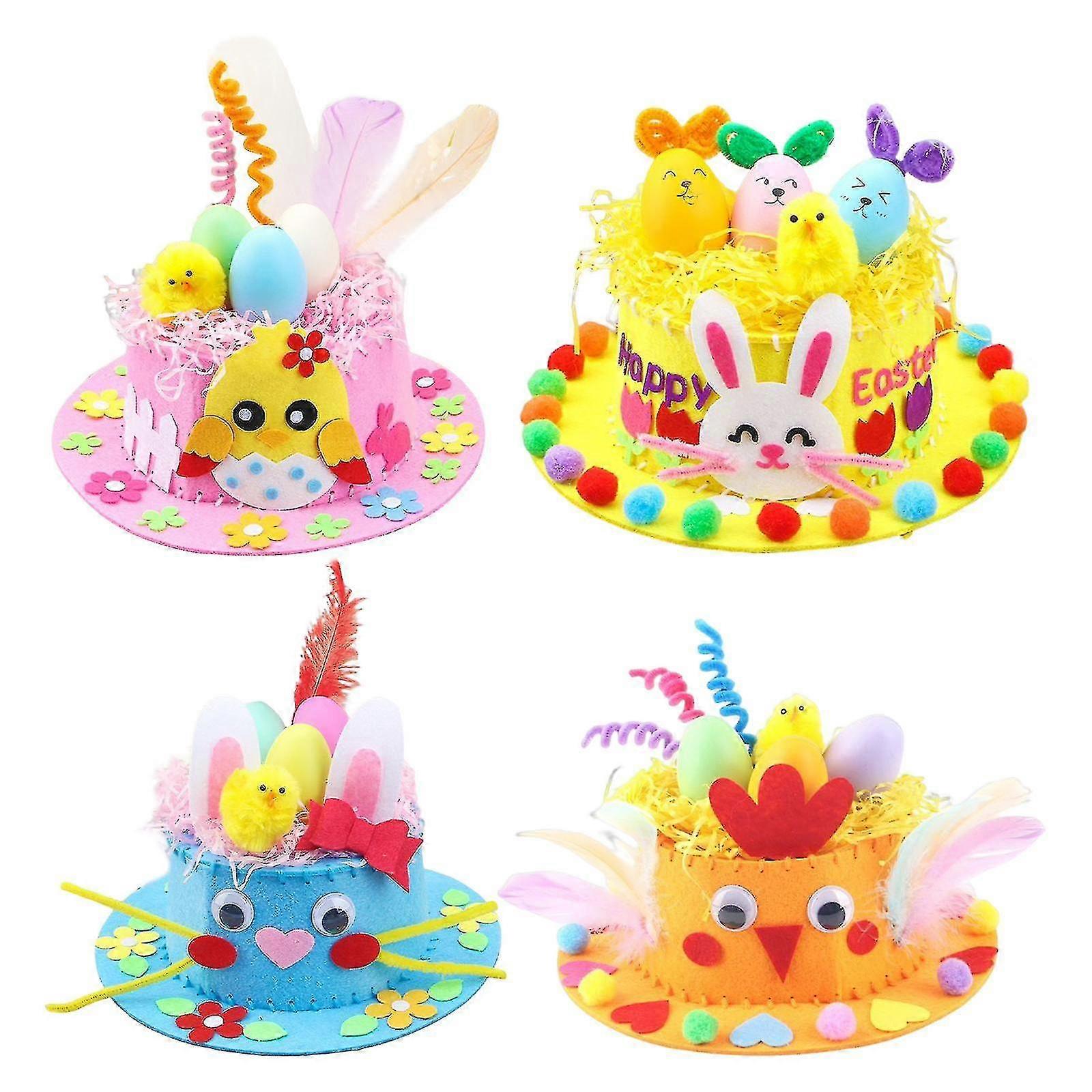 Children Diy Easter Hat Set Decorations Crafts , To Make Your Own ...