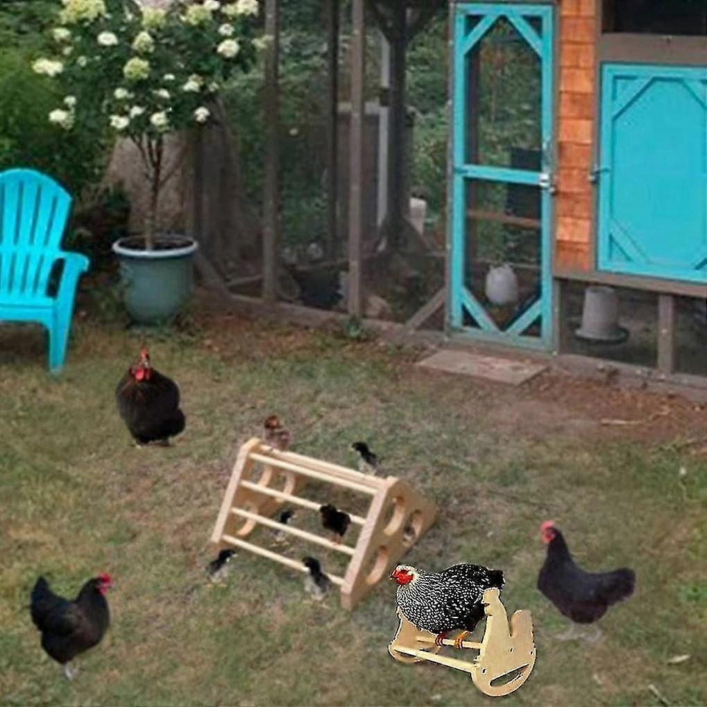 Solid Strong Natural Wooden Swing Ladder Perch Toy For Roosters Chicks ...