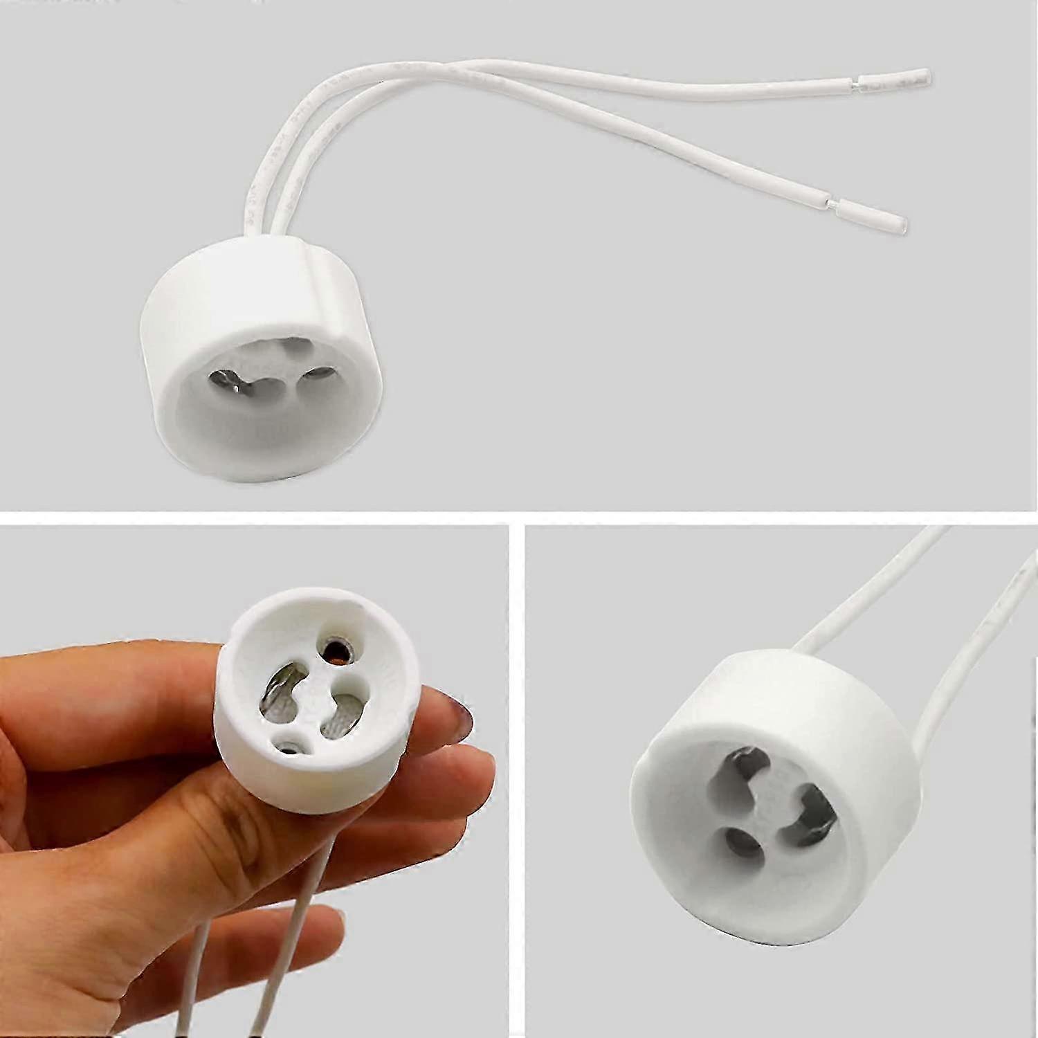 GU10 Spot Lampholder with Silicon Cable, 0-250V 2A max. 300W, Standard GU10 Socket Ceramic Base ...