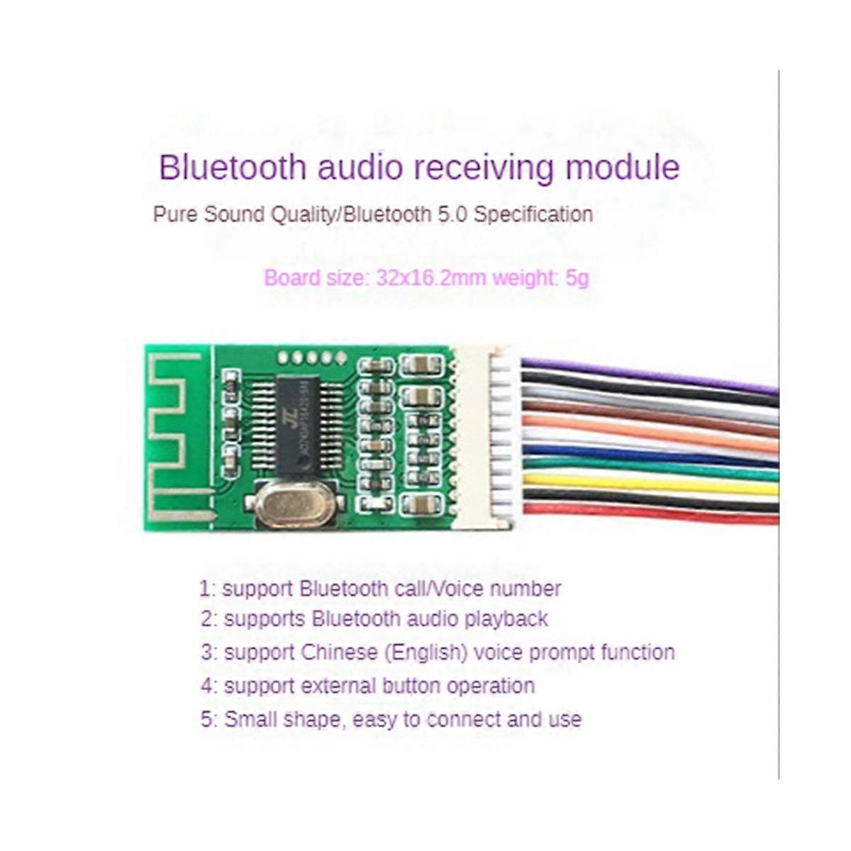 BT5.0 Audio Receiver Module Stereo Audio Output Wireless Bluetooth 5.0 ...