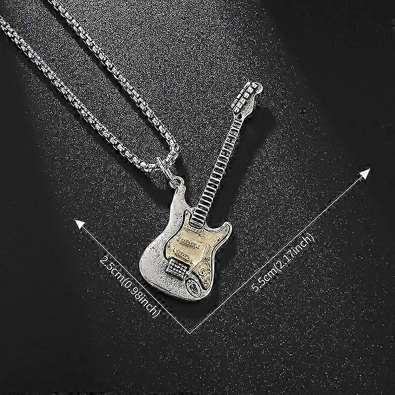 Punk Rock Music Guitar Necklace Men Women Gothic Pendant Necklace ...
