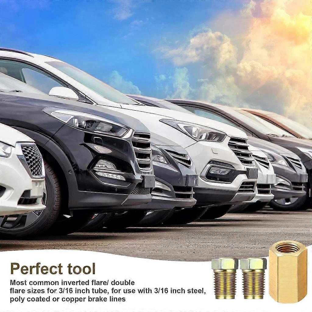 12Pcs 1/4 (7/16-24 Inverted) Brass Brake Line Fittings & brass Unions ...