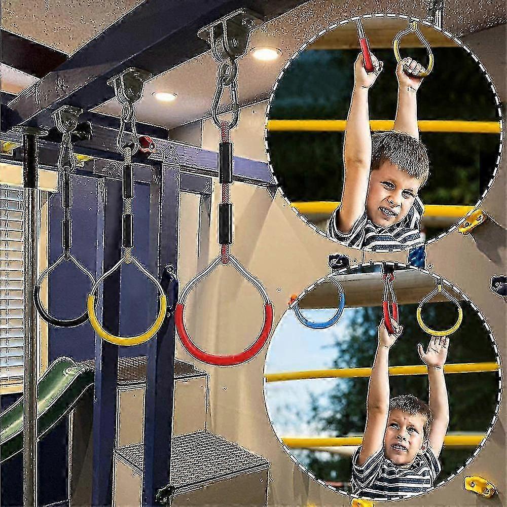 Swing Gymnastic Rings,4pcs Play Sets & Playground Equipment ,black ...