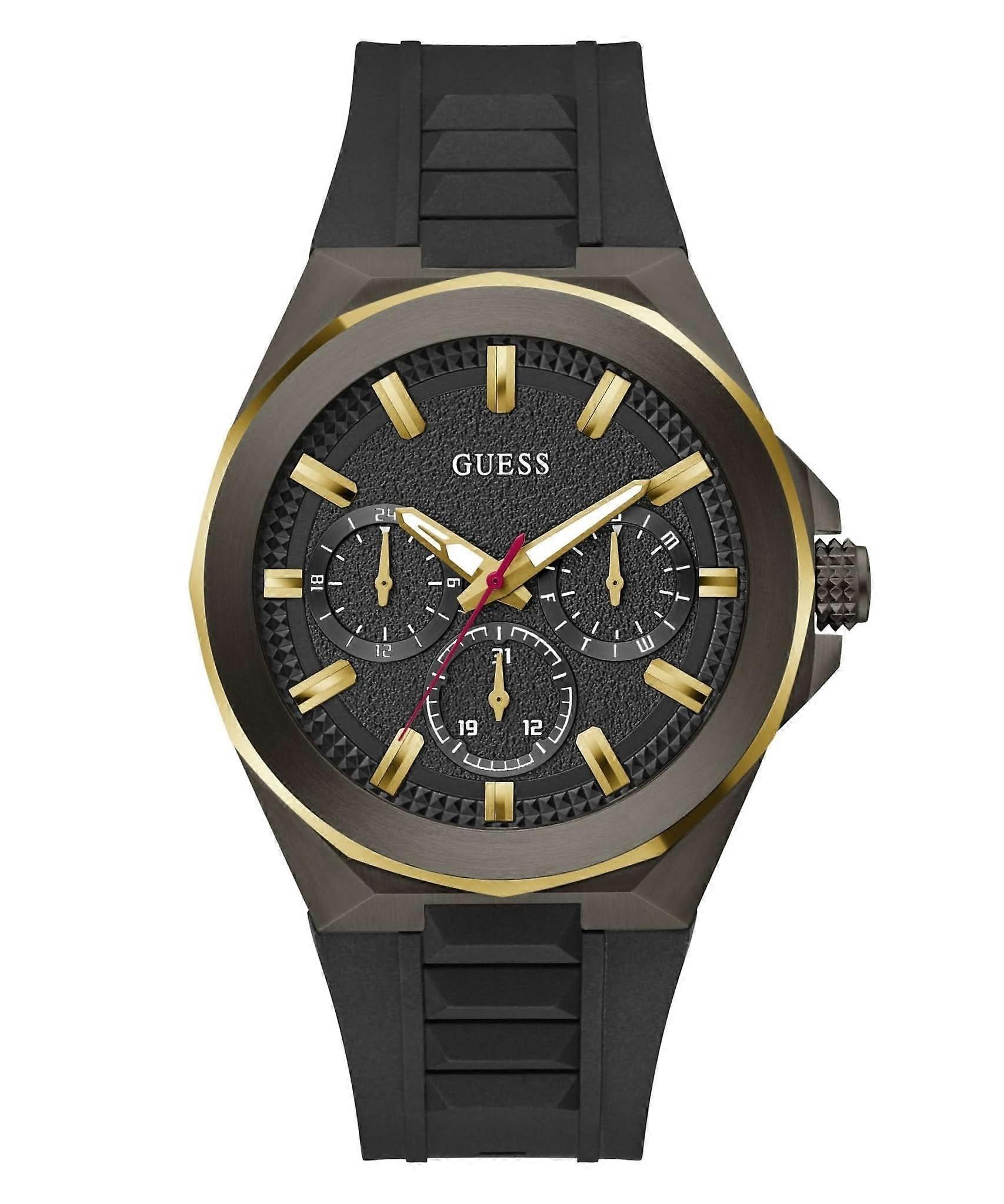 Guess Gents Dashboard Two Tone Silicone Watch GW0799G1 | Fruugo UK
