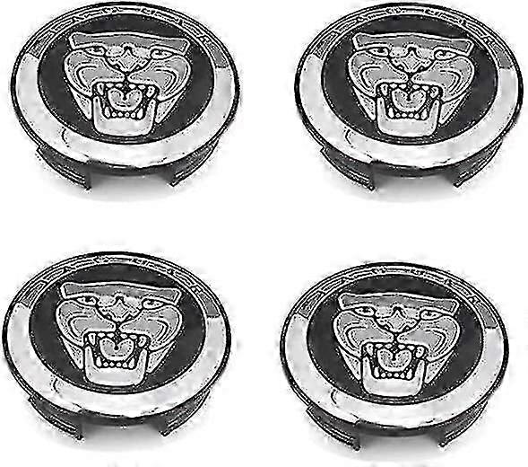 Set Of 4 Black 59mm Hub Cap Wheel Center Caps For Jaguar X Type Xk Xf ...