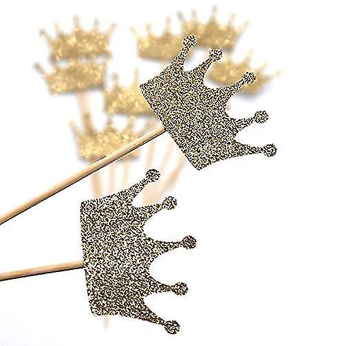 20 Pack Gold Crown Cupcake Toppers Cake Decoration Royal Prince Cupcake ...