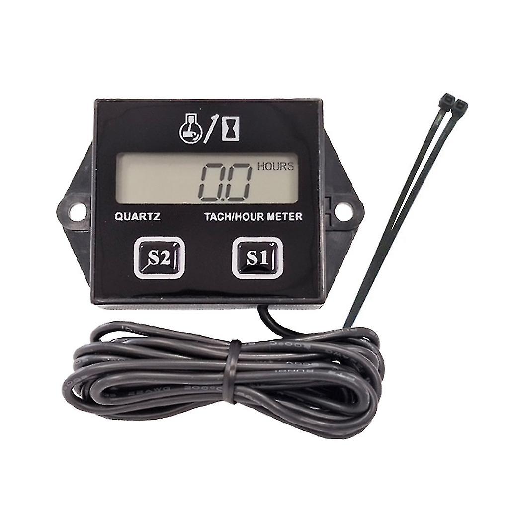 Lcd Digital Tach Hour Meter Tachometer For Outboard Motor Lawn Mower ...