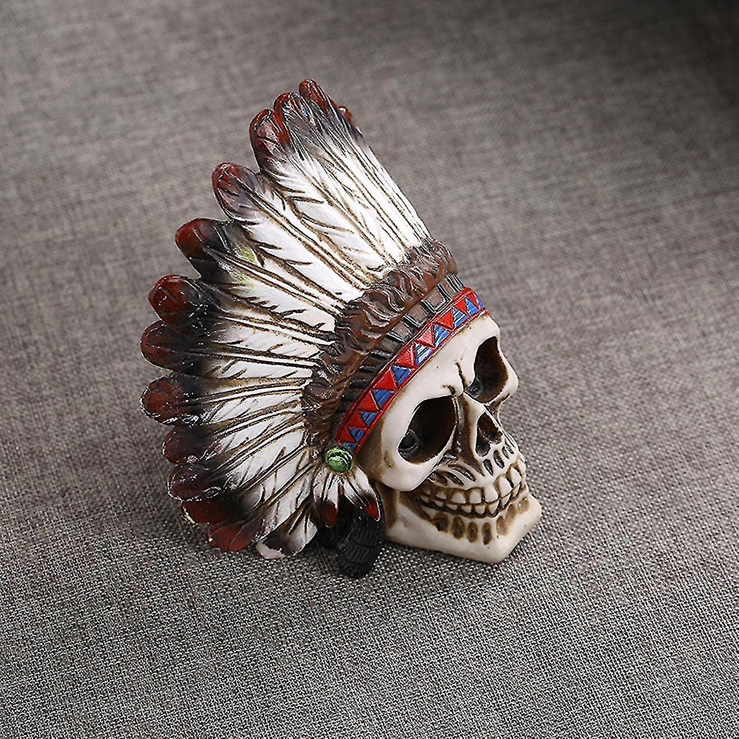 Halloween Indian Skull Head Sculpturev | Indian Warrior Skull With ...