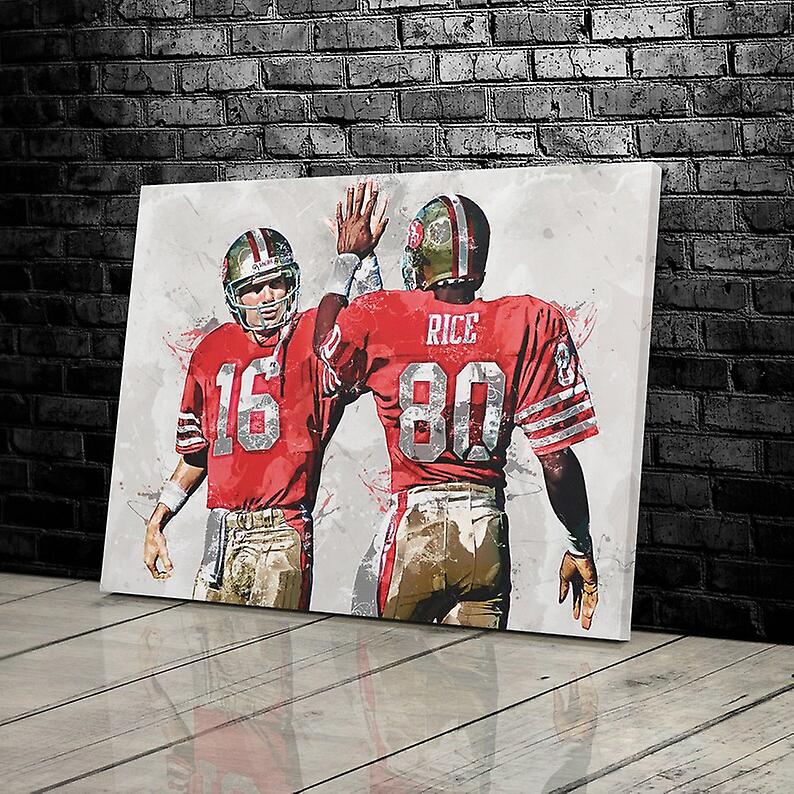 Joe Montana Jerry Rice Poster, San Francisco 49ers, Canvas Print ...