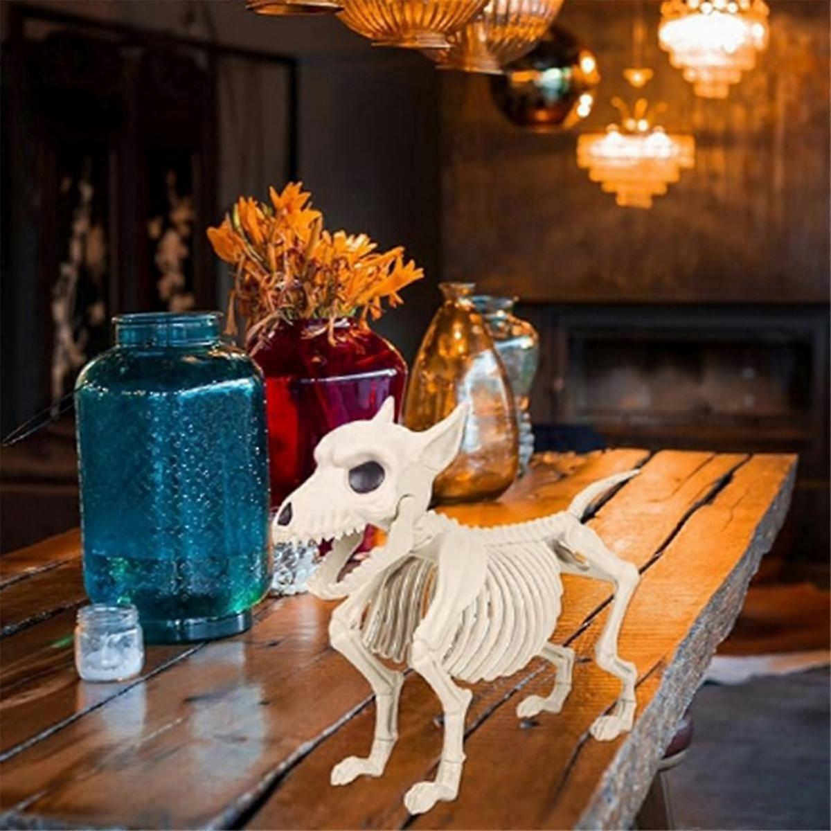 Skeleton Dog Halloween Decorations - Posable Skeleton Animals Skeletons ...