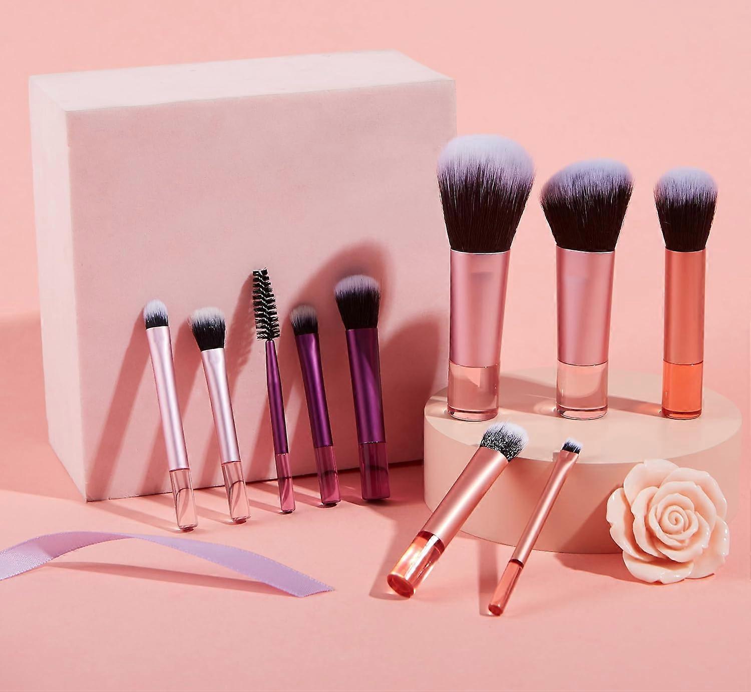 10 Piece Travel Brush SetMakeup Mini Make Up Brush Set with Storage ...