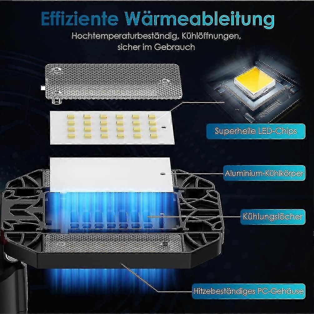 200w Led Workshop Light Garage Lighting 1 Pcs 6500k Deformable Ceiling ...