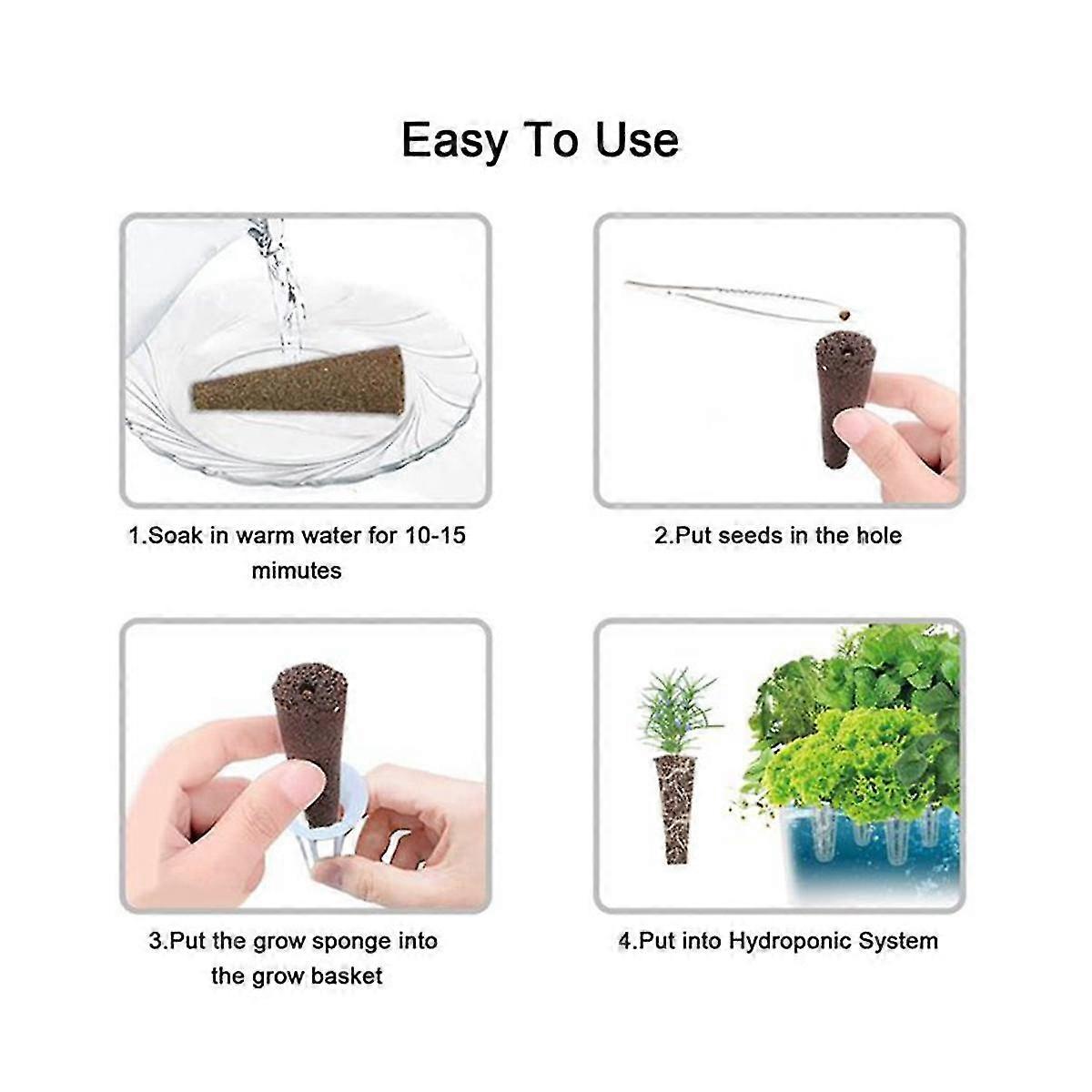 30 Pack Seed Plant Grow Sponges, -friendly Plant Growing Plugs Sponges ...