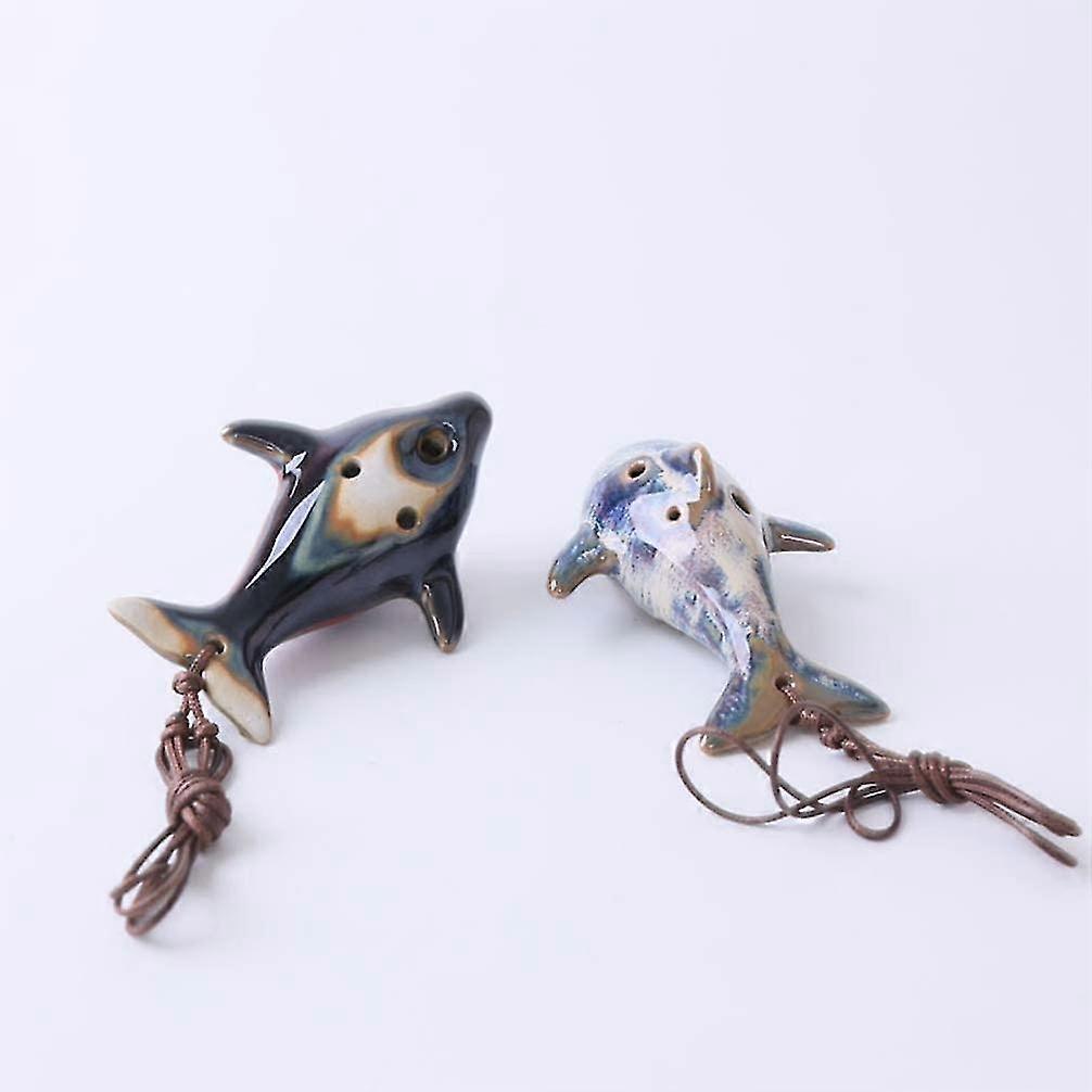 6 Hole Ocarina Dolphin Ceramic Ocarina Mini Musical Instrument For ...