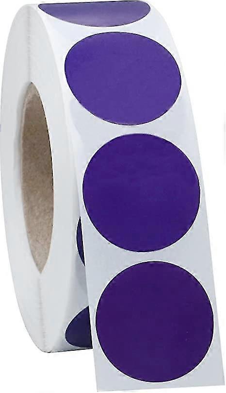 Purple Color Coding Dot Labels 1" Round Natural Paper Stickers Adhesive ...