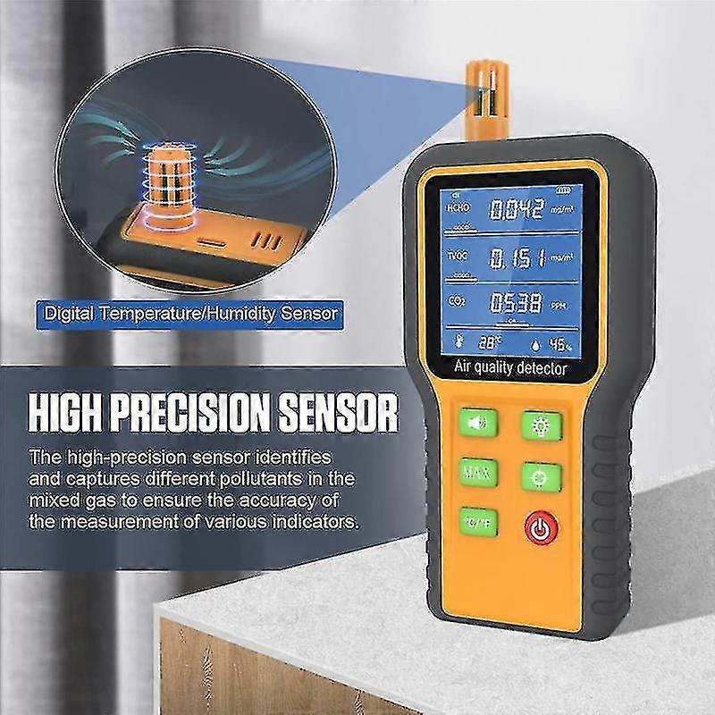 Air Quality Monitor Indoor Detector Testing Kit With Digital ...