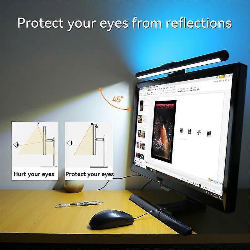 Stepless Dimming Led Desk Lamp For Computer Monitor Light Bar USB ...
