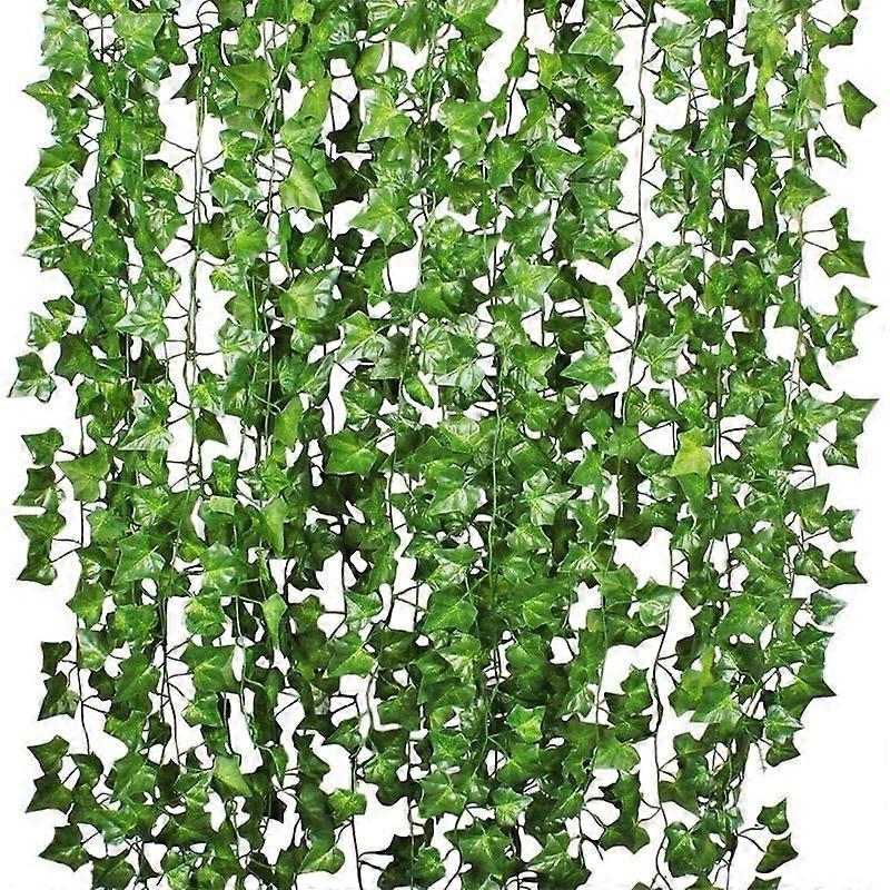12 Pack Fake Ivy Artificial Leaves Real-Looking Greenery Hanging ...