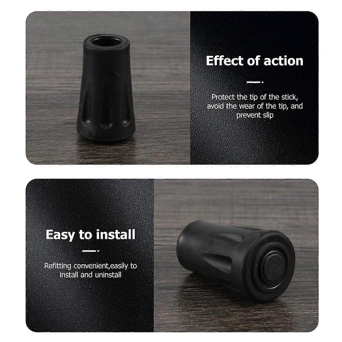 4 pcs Replacement Rubber Tips End for Hiking Stick Walking Trekking ...
