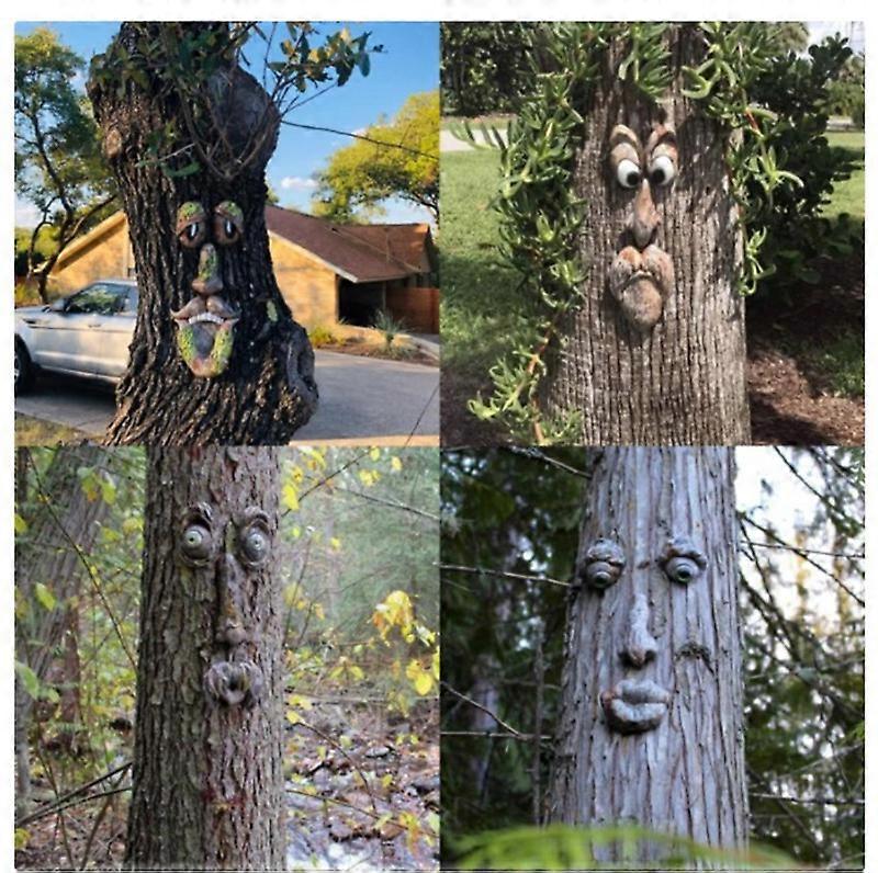 Tree Face Old Man Tree Trunk Weatherproof Hanging Tree Decoration ...