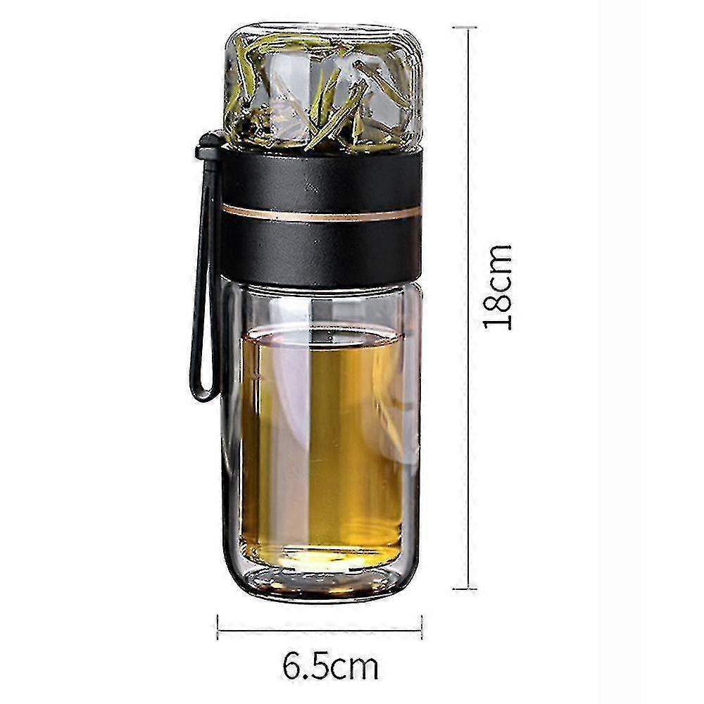 Double Wall Glass Tea Infuser Bottle Tea Tumbler With Infuser Portable ...