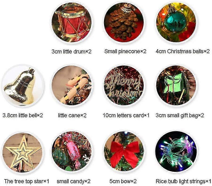 20"/50cm Tabletop Xmas Tree, Artificial Mini Christmas Pine Tree With ...