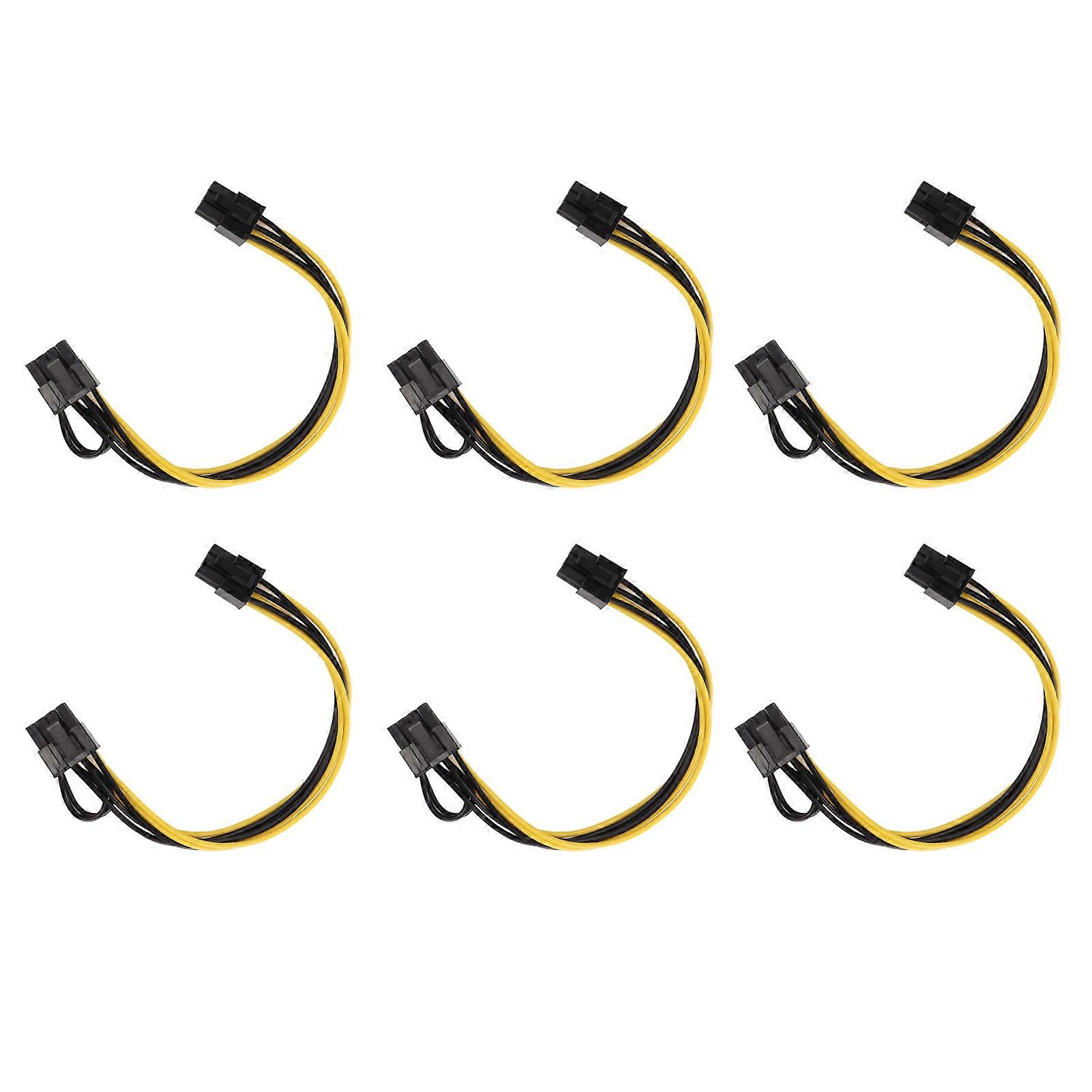 6Pcs GPU Power Cables PCIE 6Pin to 8Pin Male to Male 20cm Power Supply ...