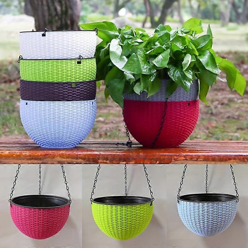 Alsidig Rund Harpiks Hængende Blomst Hængende Potter Kurv Udendørs ...