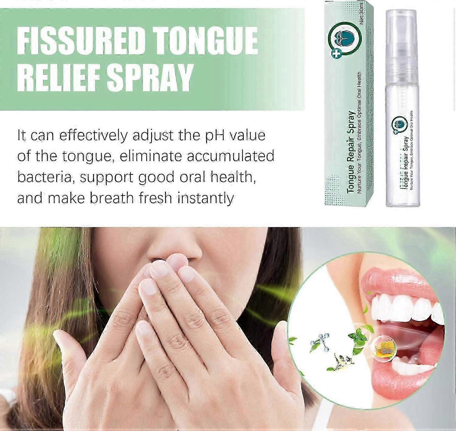 Tongue Repair Spray, Mouth Odor Eliminator For Dryness Bad Breath ...