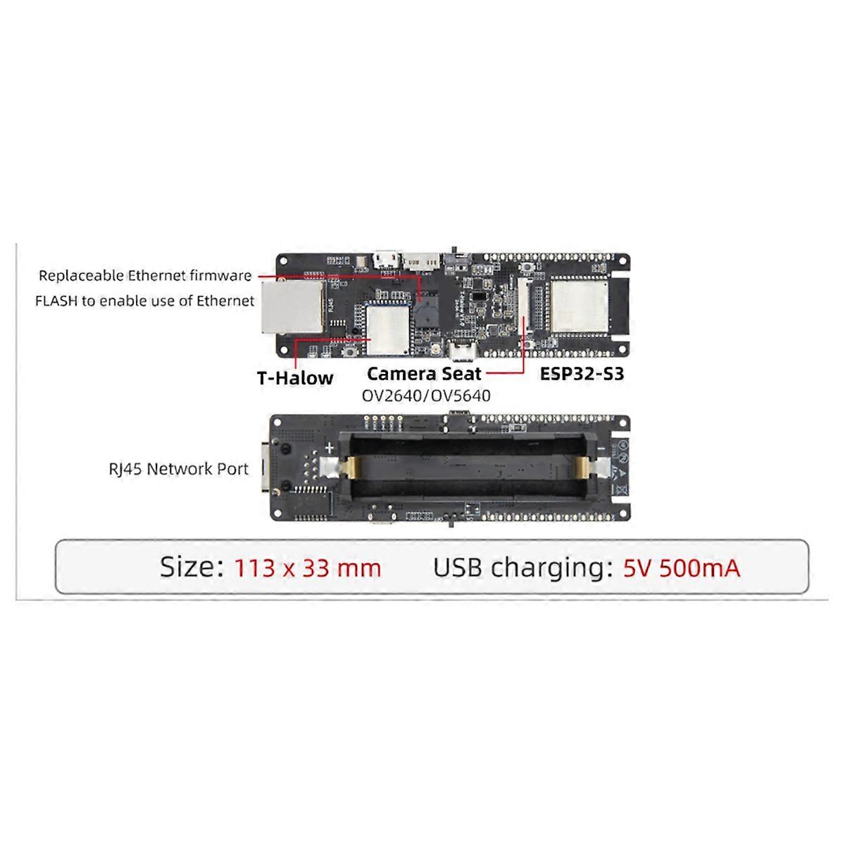 T-Halow ESP32-S3 Ethernet Development Board WiFi Bluetooth Module Wi-Fi CERTIFIED HaLOW RJ45 ...