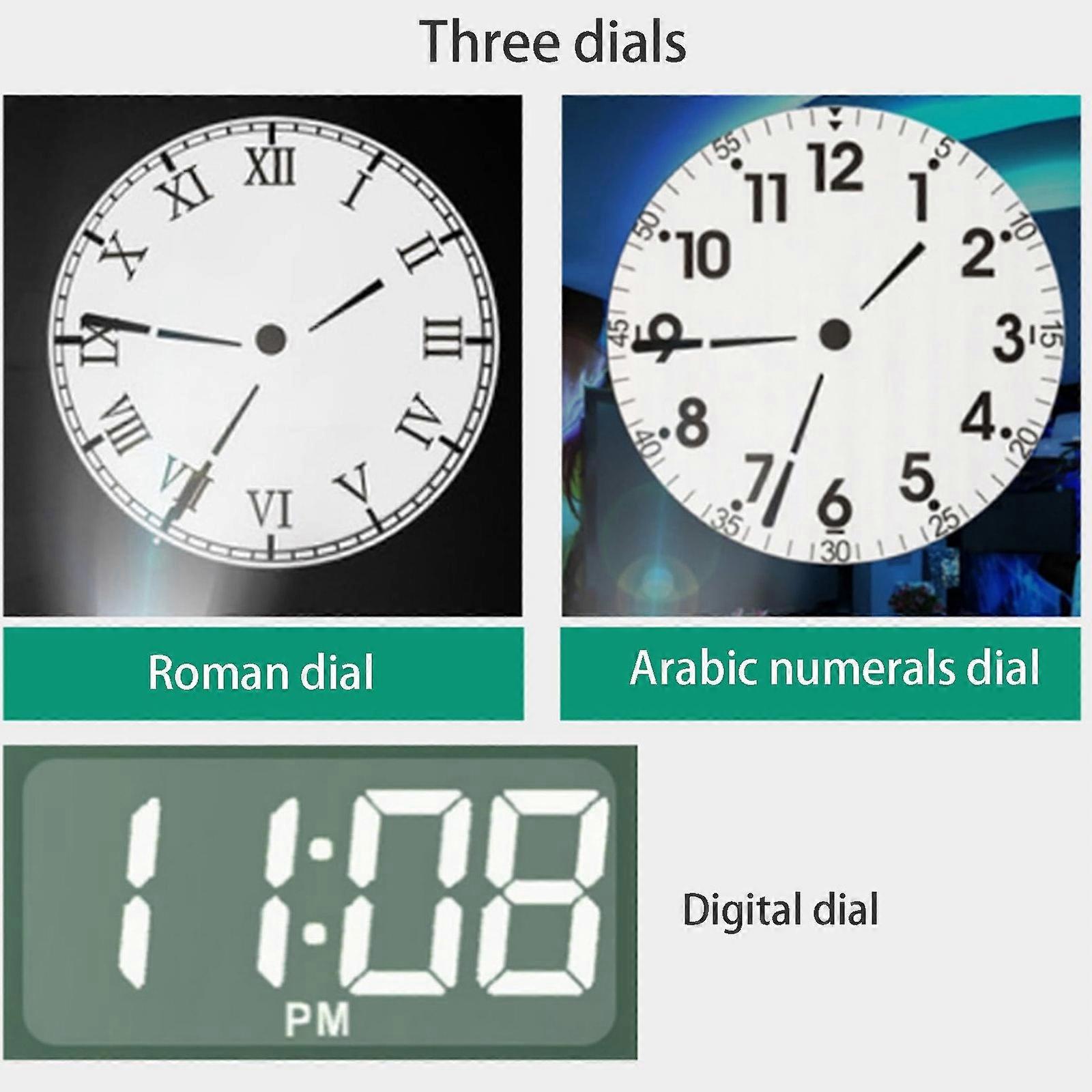 180 Degree Rotating LED Projection Alarm Clock with Remote Control and ...