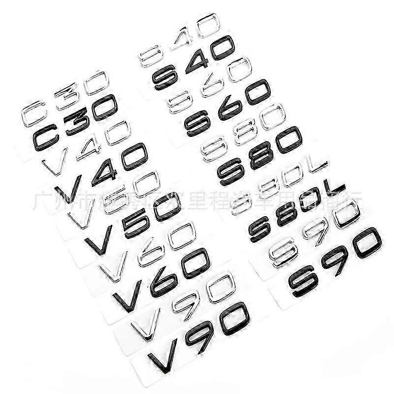 3d ABS Volvo Letters Car Trunk Emblem Badge For Volvo C30 V40 V50 V60 ...