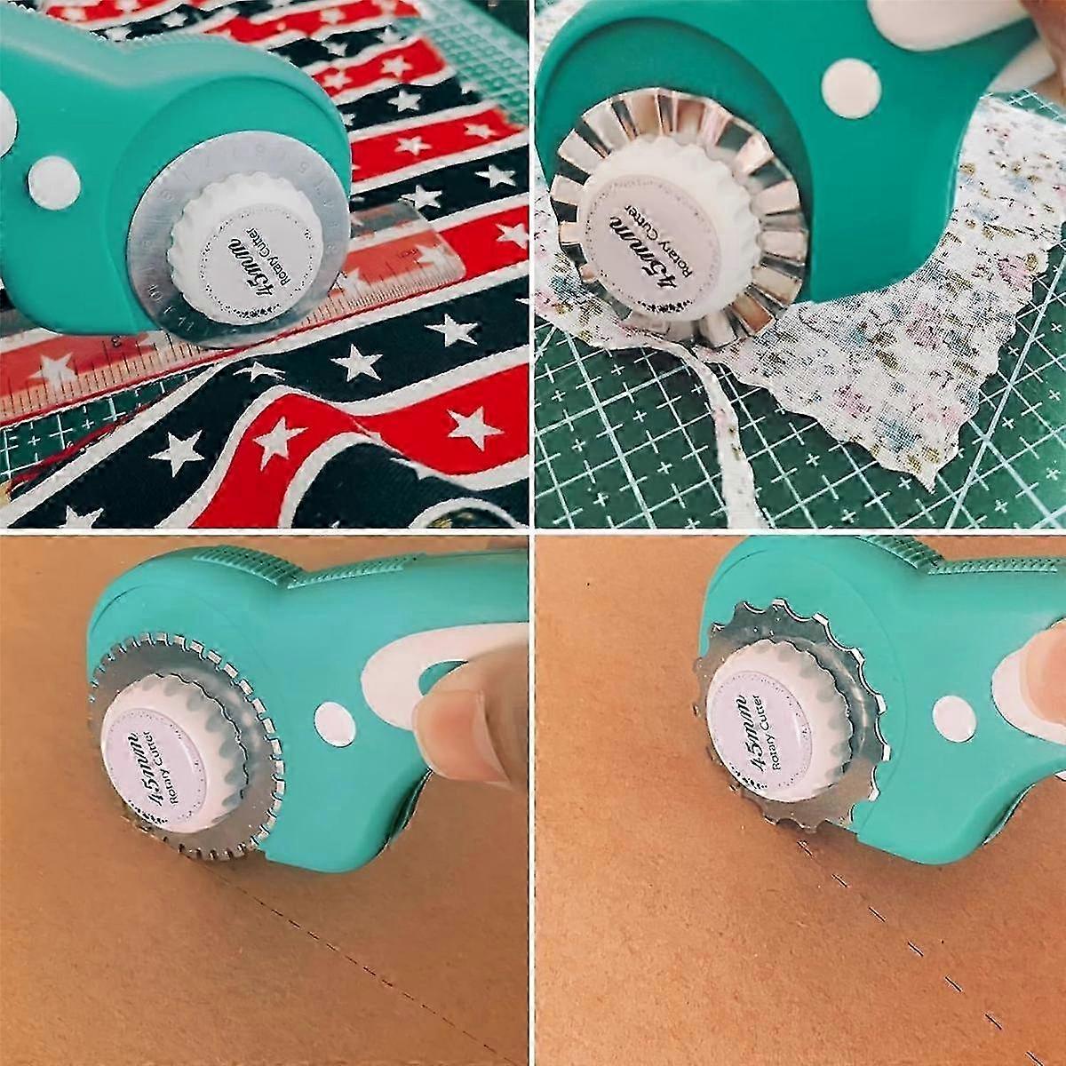 45mm Rotary Cutter for Fabric with 8Pcs Rotary Blades, Rolling Fabric ...