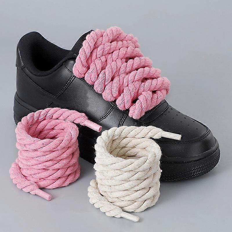 2Pcs Round Thick Rope Laces Polyester Cotton Solid Color Laces 0.8cm ...