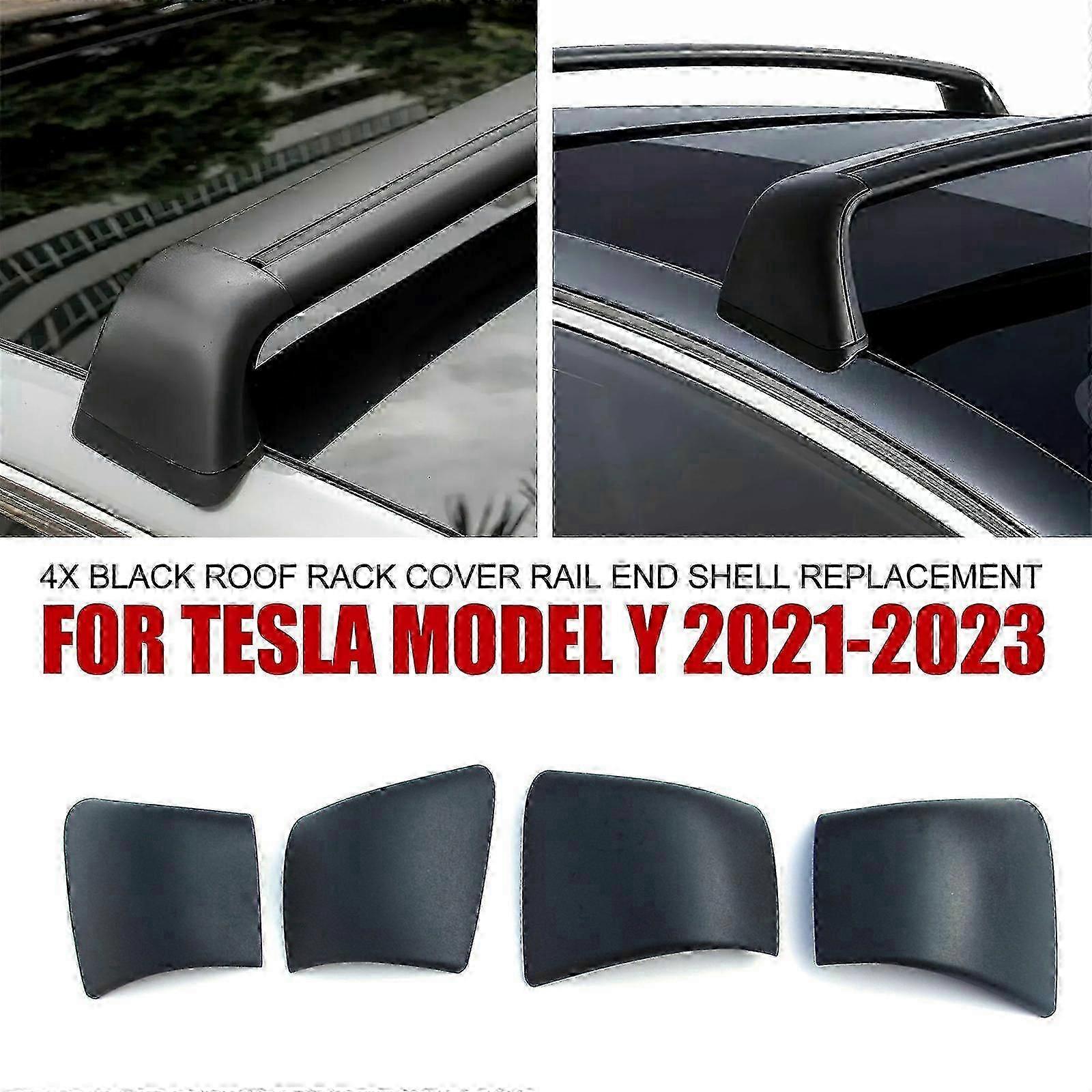 Replacement 4X Black Roof Rack Cover Rail End Shell For 2021-2023 Tesla ...