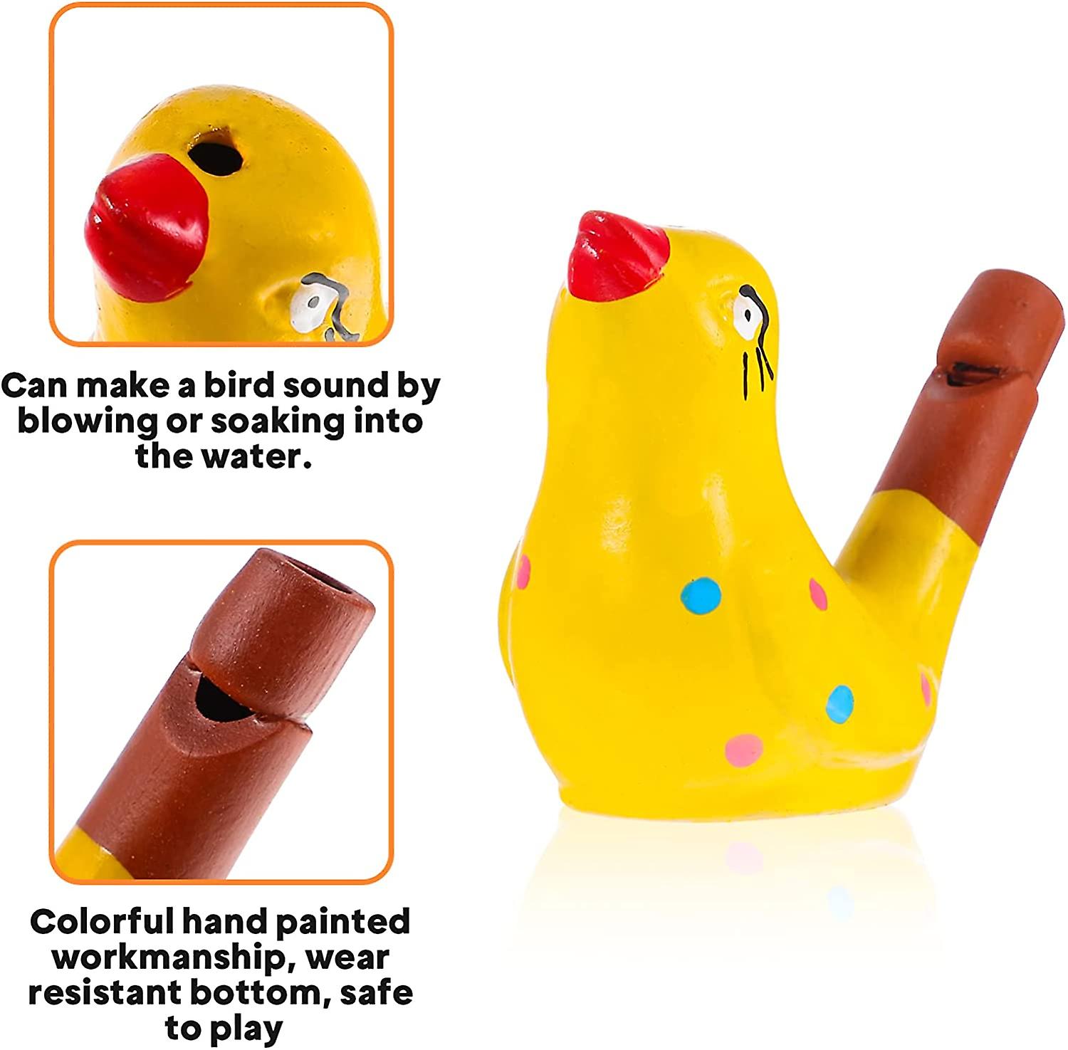 6Pcs Colorful Ceramic Water Bird Whistles Toy Funny Bath Musical Toys ...
