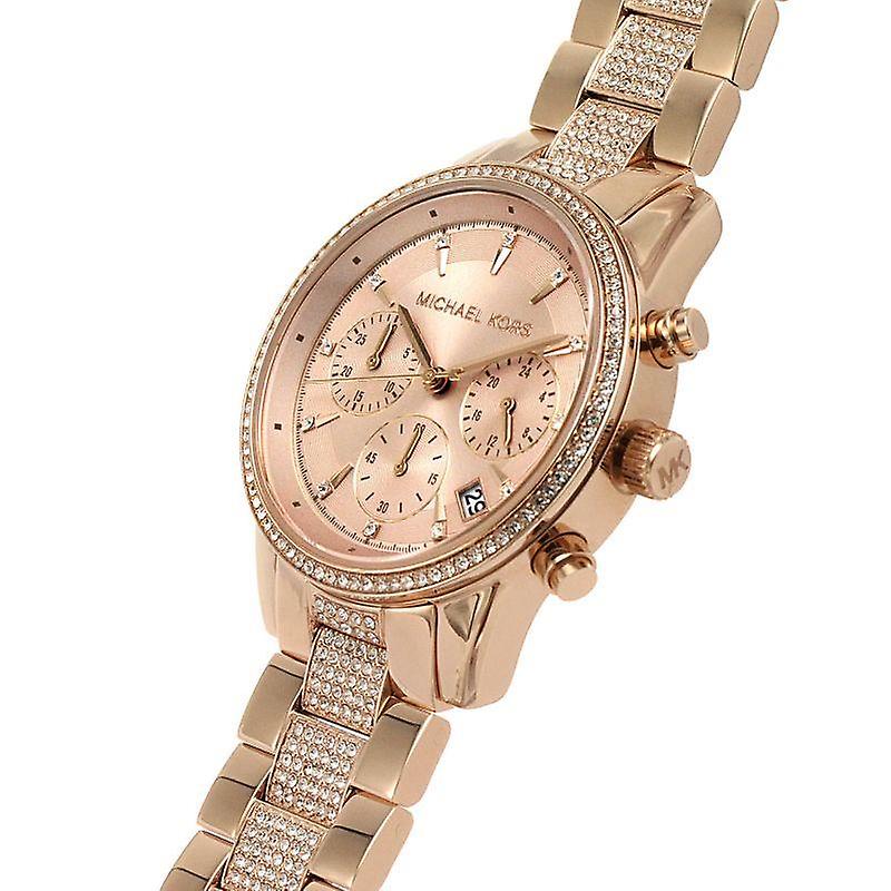 Michael Kors MK6485 Ritz Rose Gold Tone Chronograph Ladies Watch ...