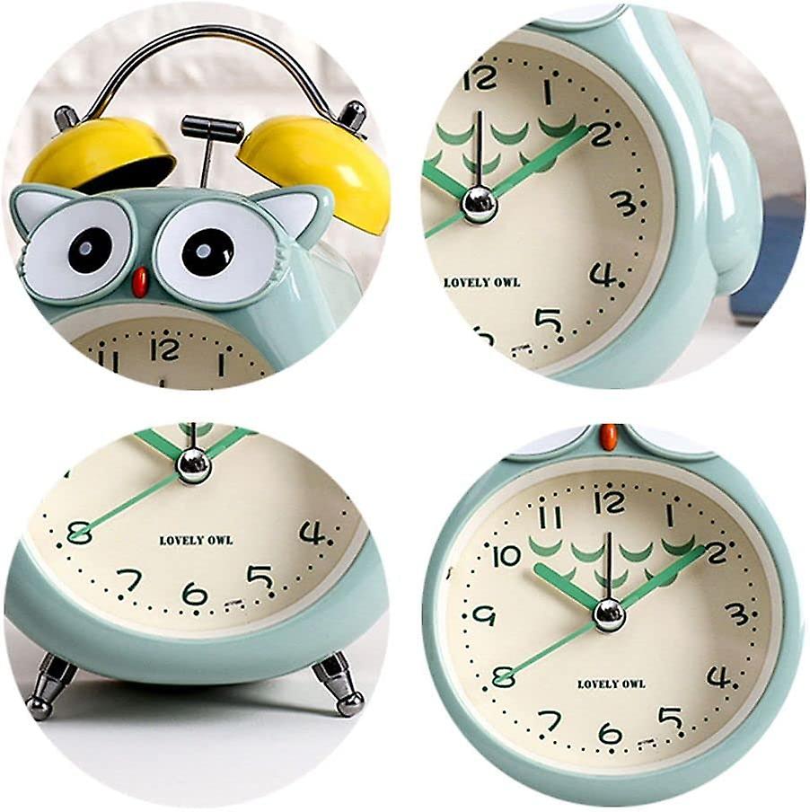 Cartoon Cute Owl Silent Digital Alarm Clock Metal Quartz Alarm Clock ...