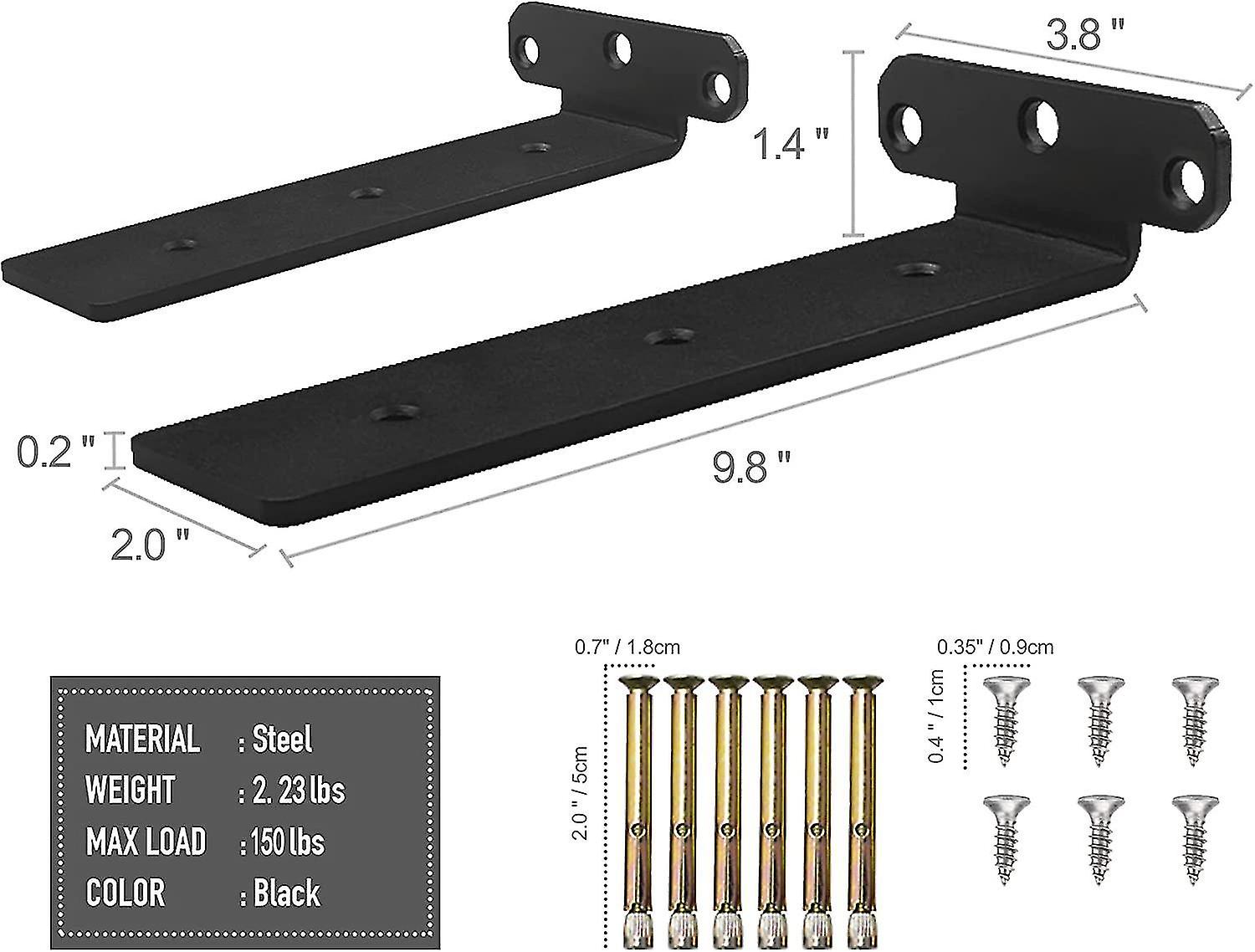 Floating Shelf Bracket 10 Inch,heavy Duty Metal Shelf Bracketcast Iron ...