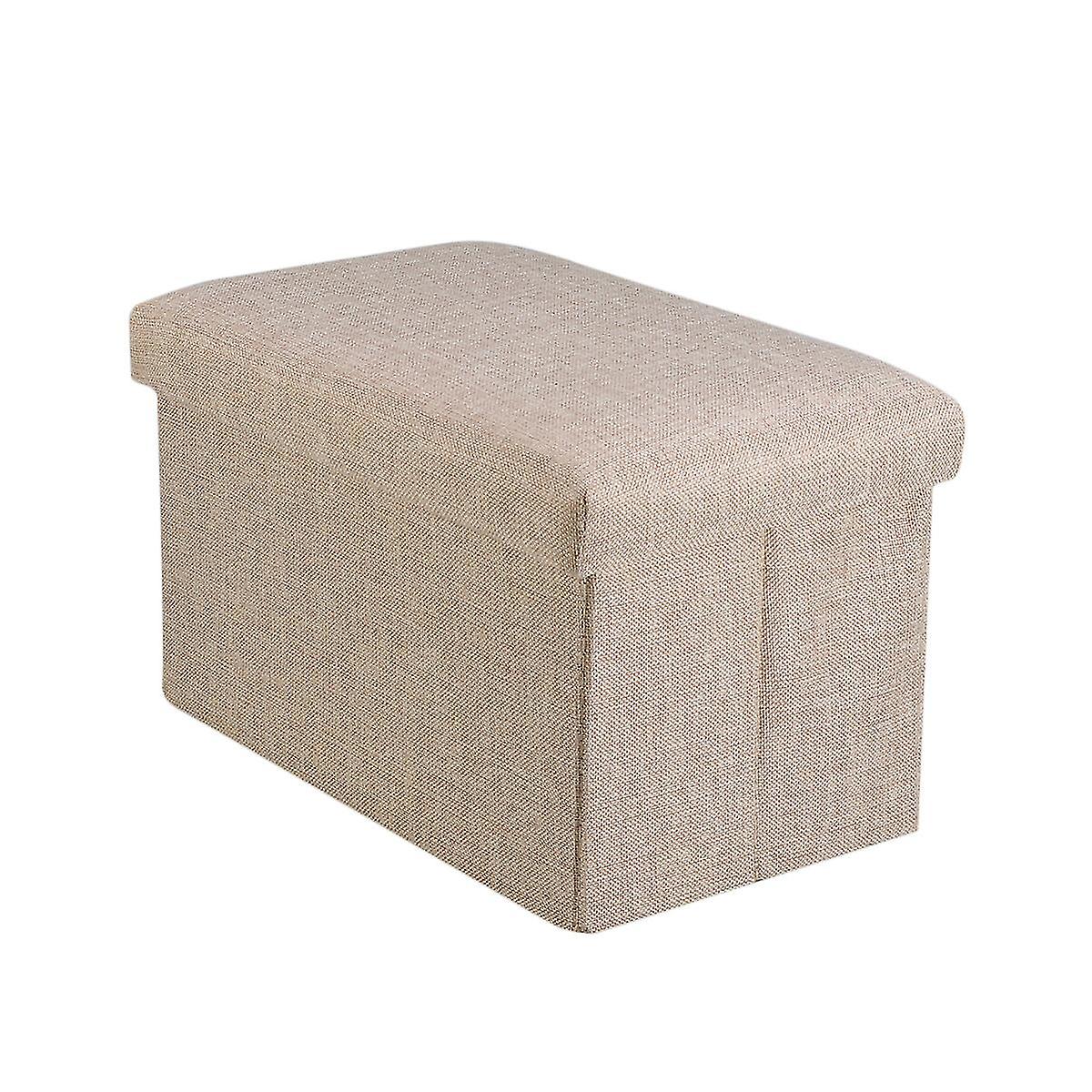 Foldable Storage Ottoman With Folding Toy Chest Storage Box Linen ...